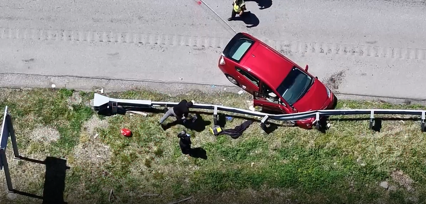 Aerial video: Fatal shooting investigation on I-71 in Cincinnati
