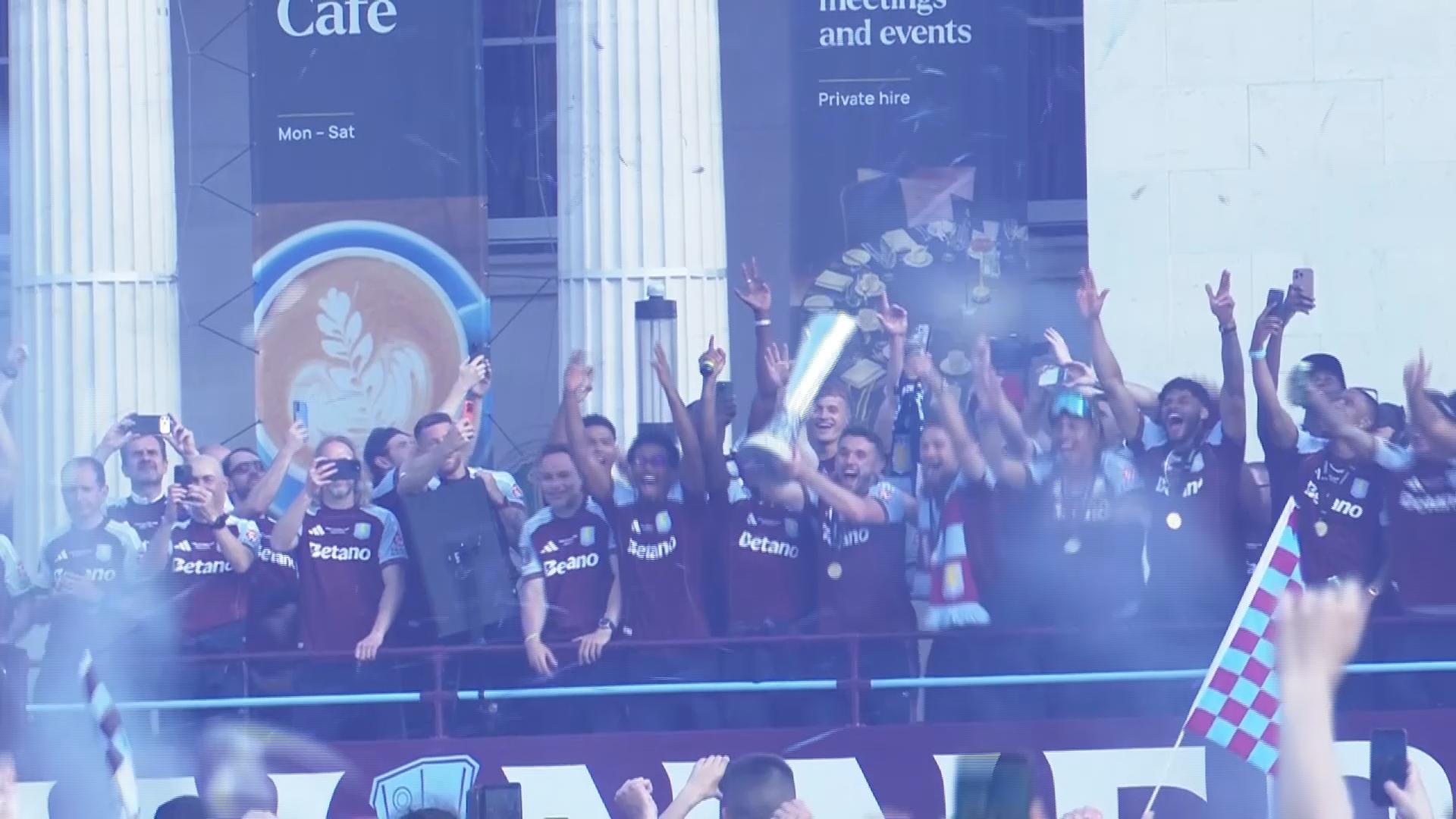 'I am drunk!' - Aston Villa players celebrate Europa League title in ...