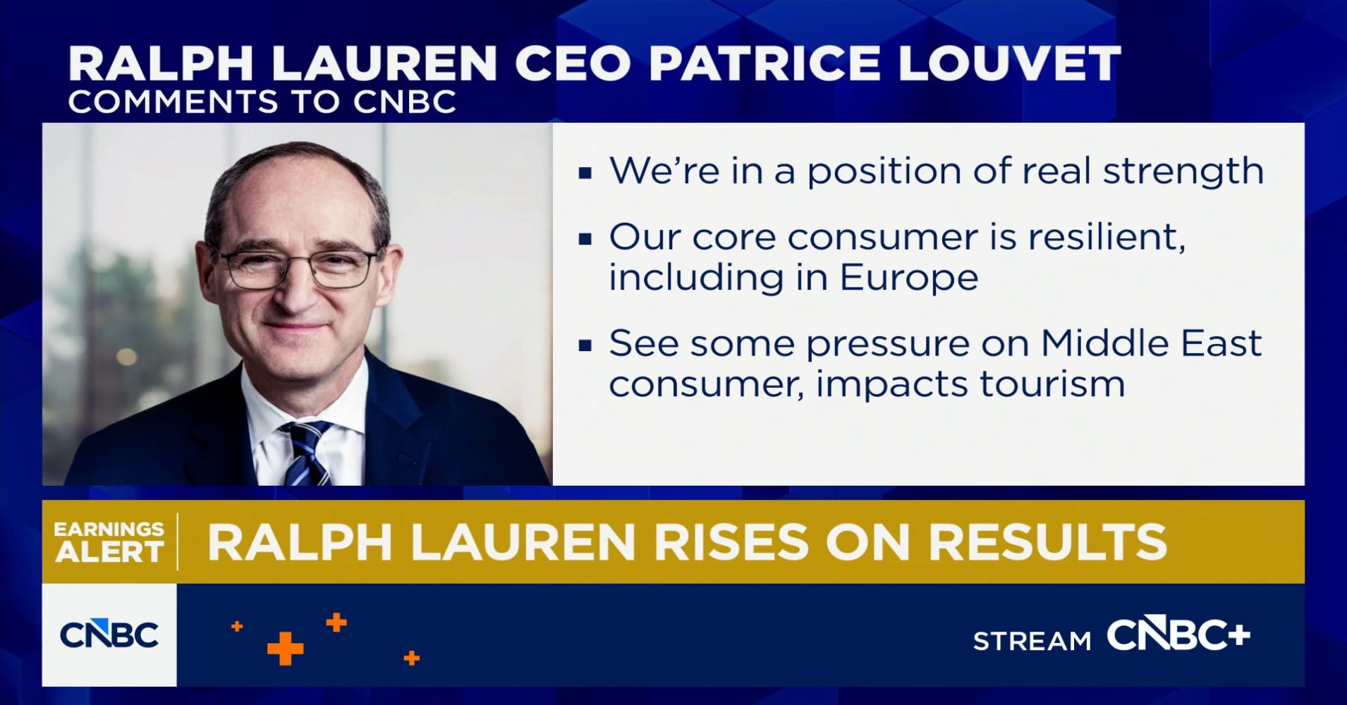 Ralph Lauren CEO Patrice Louvet says its core consumer is resilient