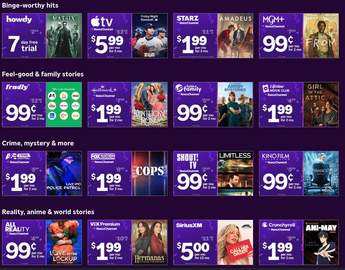Roku is offering up to 90% off streaming subscriptions, but you only ...