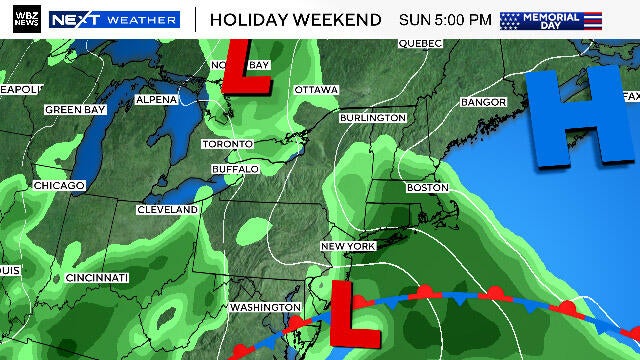 Weather maps for Memorial Day weekend show rain chances in Massachusetts