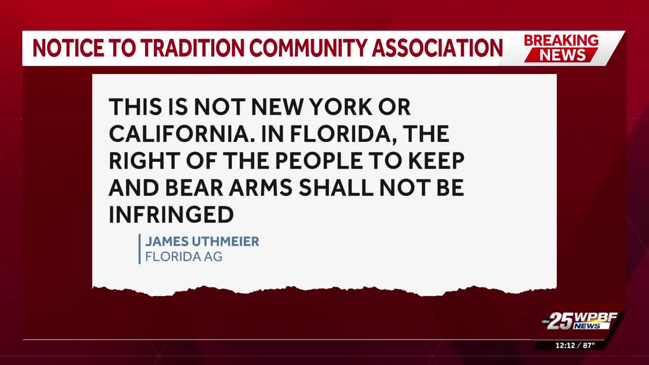 Florida attorney general challenges firearm possession restrictions