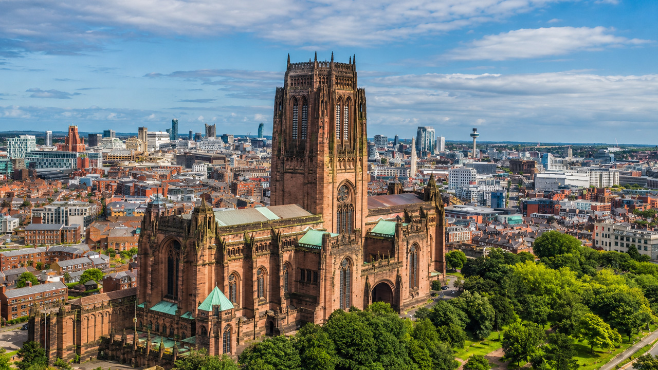 Liverpool Cathedral Rising Above the City Skyline