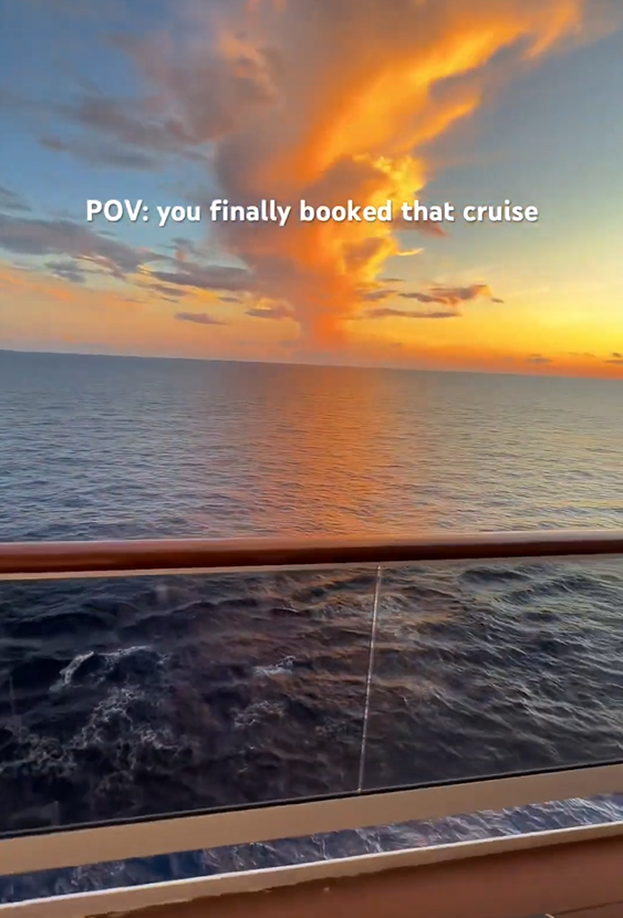 Sunsets on a cruise ship are insane ocean views at sea