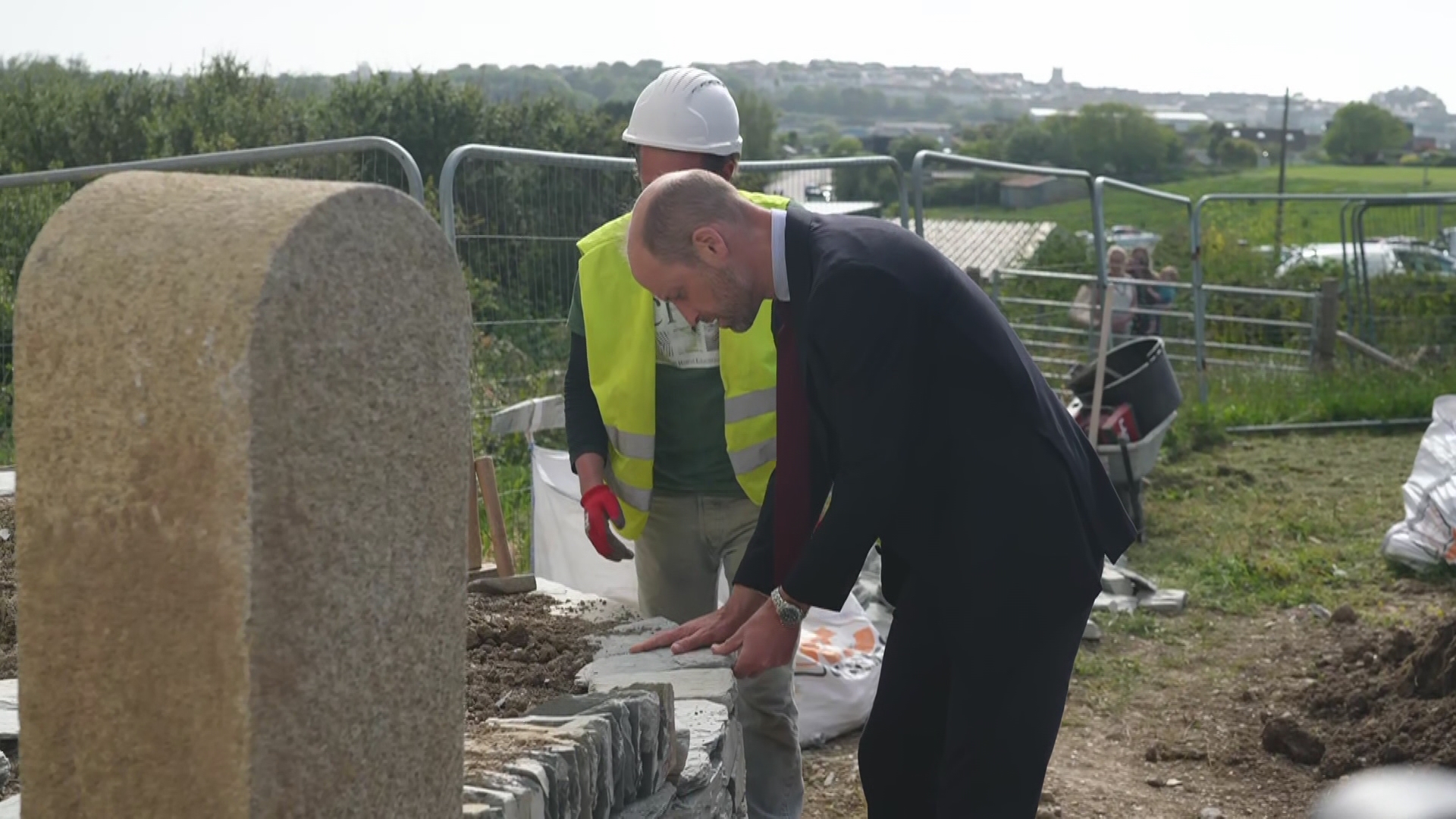 Prince William tries hand at bricklaying