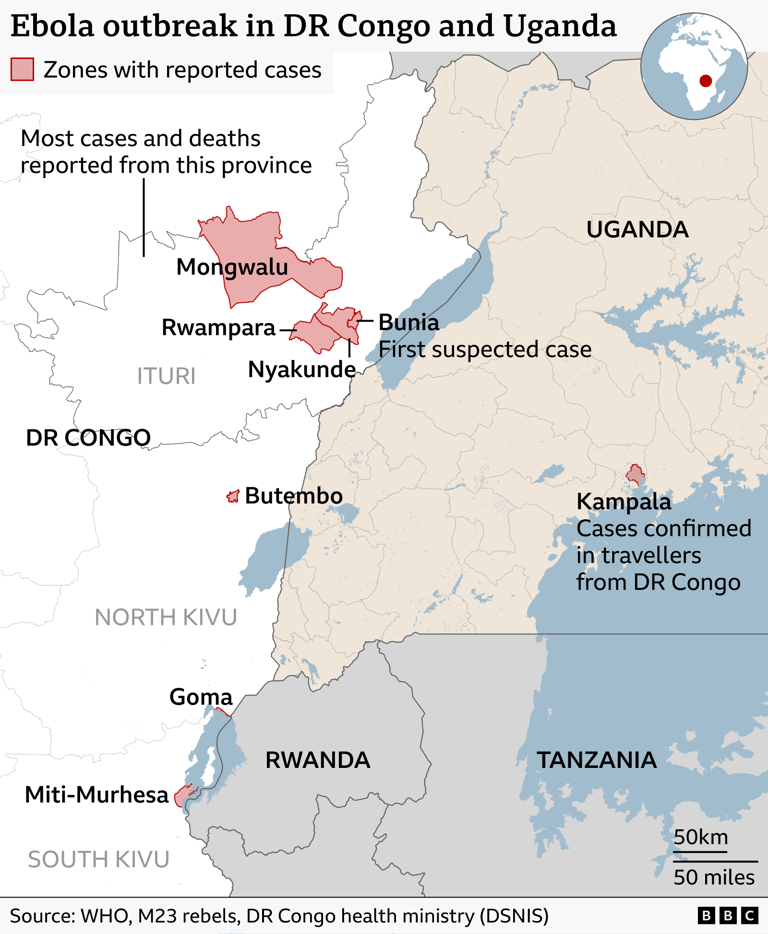 Angry crowd sets Ebola hospital tents on fire in DR Congo
