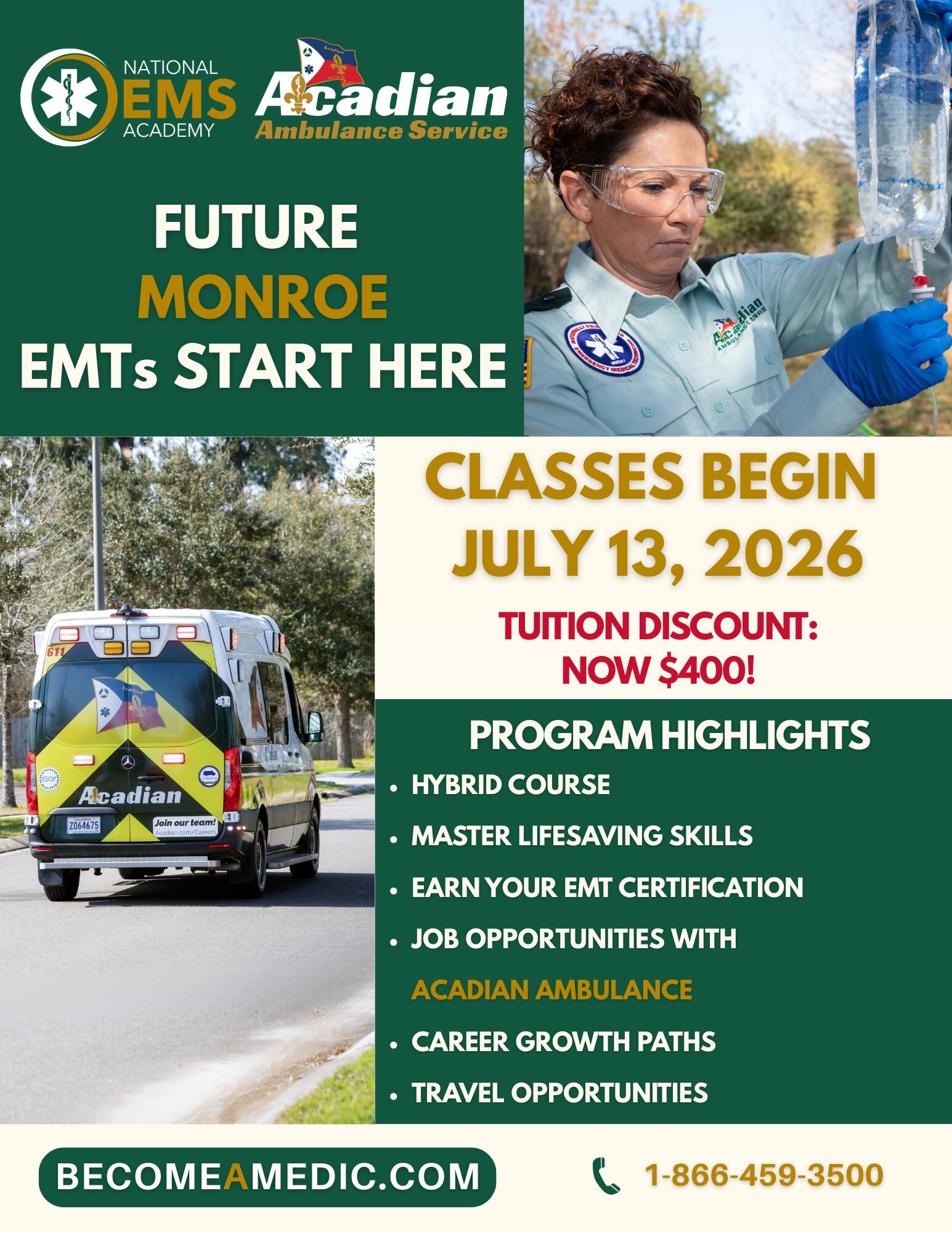 EMT training in Monroe begins July 13