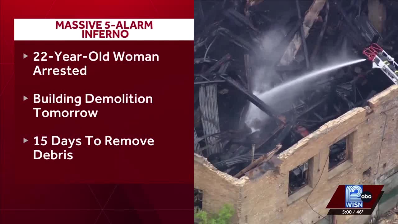 Woman arrested in connection with massive fire in Milwaukee