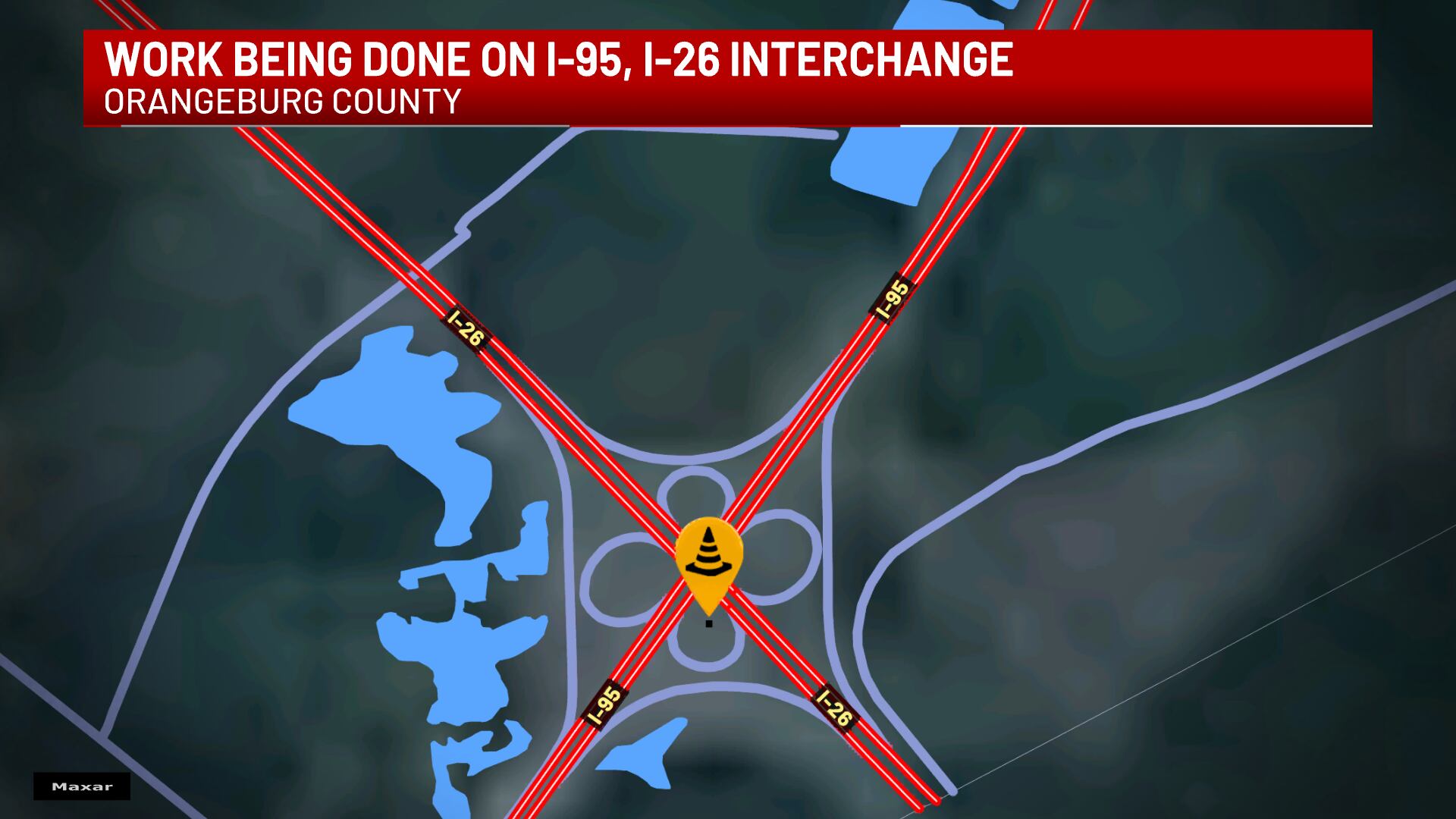 Traffic alert: Road work to cause lane closures on I-95, I-26 interchange