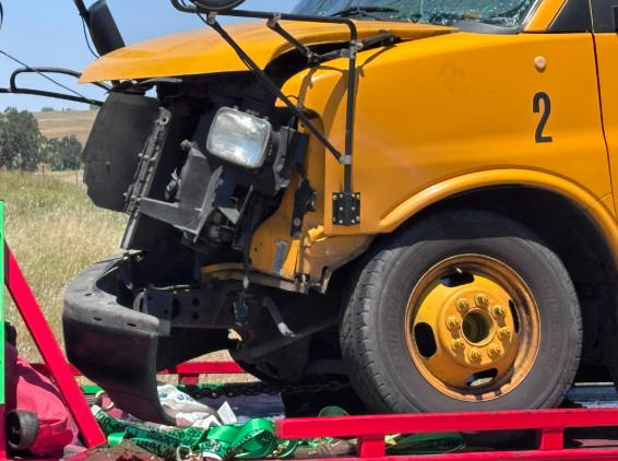 One person hurt in head-on crash involving school bus off Scott Road