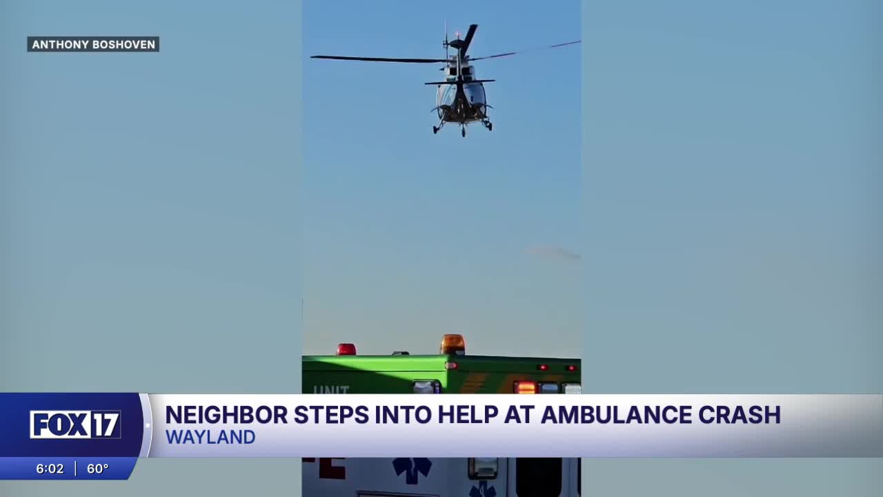 Good Samaritan helps patient after ambulance rollover crash on US 131 ...