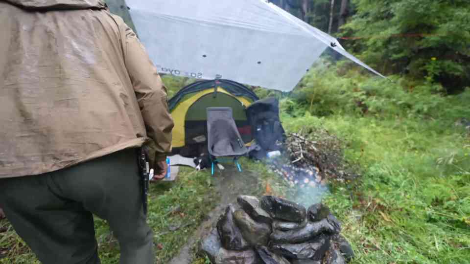 Rain, fire and the most relaxing storm camp moment yet