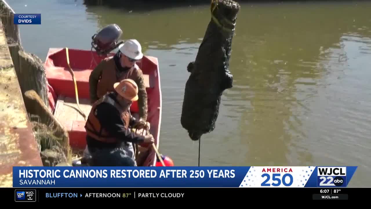 Restored Revolutionary War cannons found in Savannah River set to ...