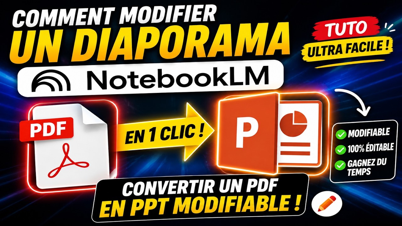 Comment modifier un diaporama NotebookLM PowerPoint et convertir un PDF ...