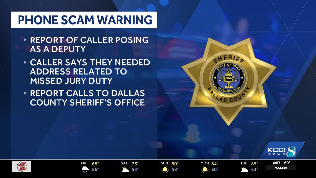 Dallas County Sheriff's Office warns of scam involving missed jury duty