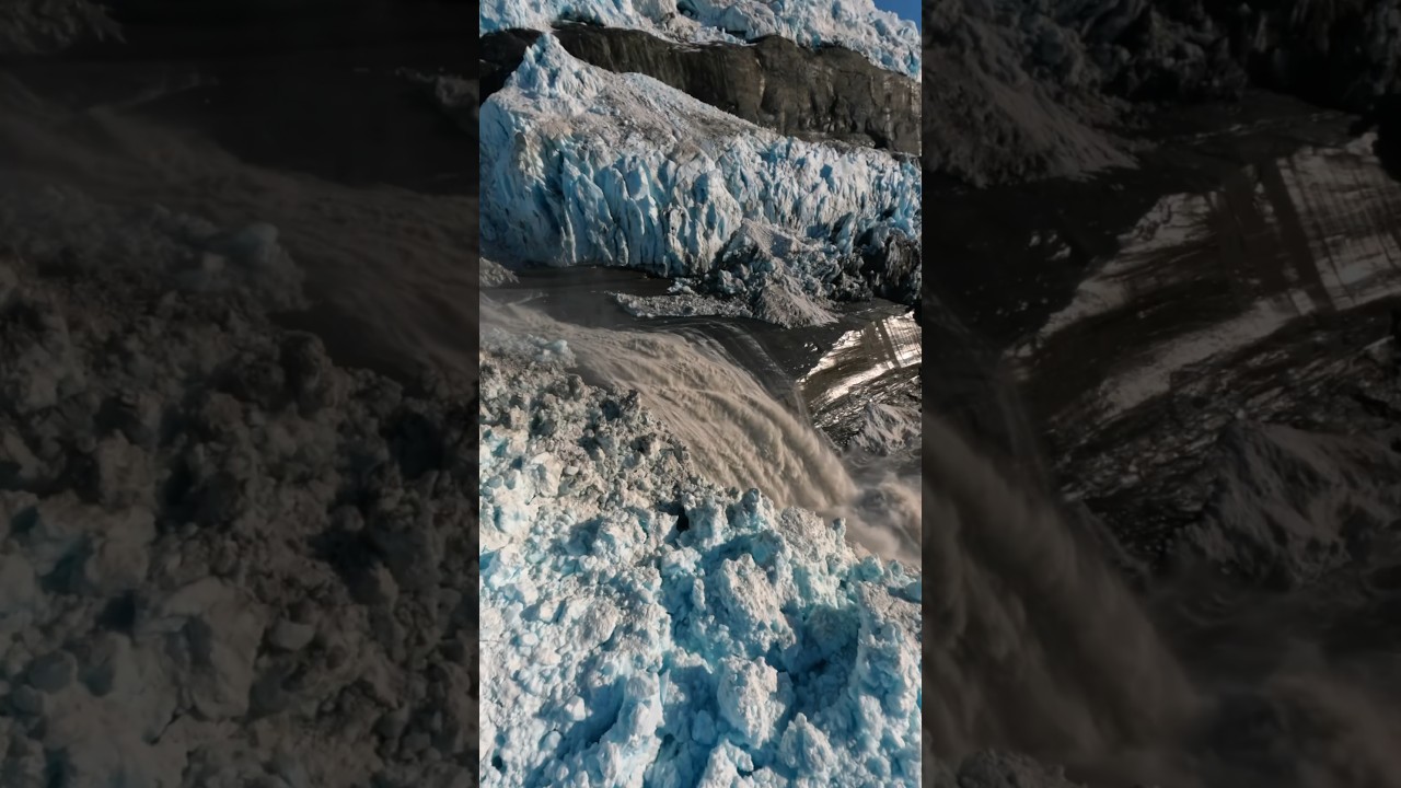 Drone vs calving glacier 🚁🧊 #drone #alaska #glacier