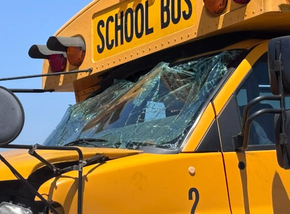 One person hurt in head-on crash involving school bus off Scott Road