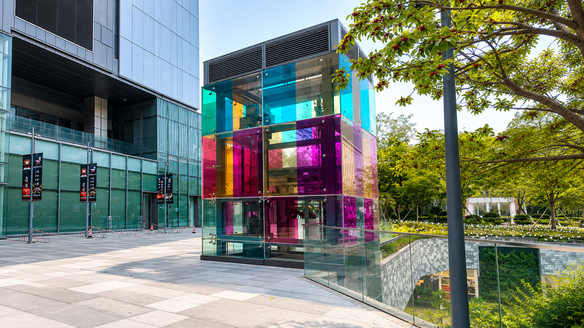 Colorful glass architecture appears across China’s new urban districts
