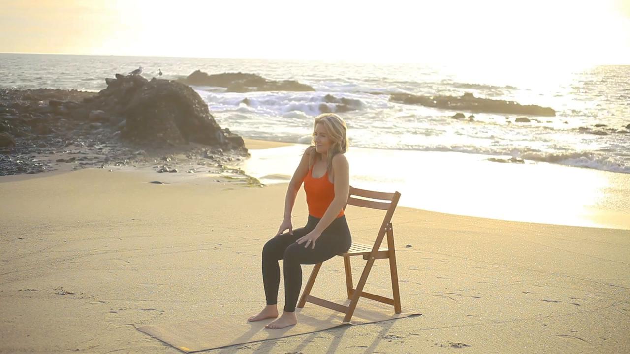 Chair yoga relief for tight, stiff neck & shoulders
