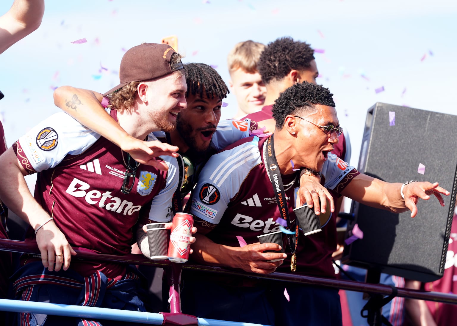Fans line Birmingham streets to greet Aston Villa after Europa League ...