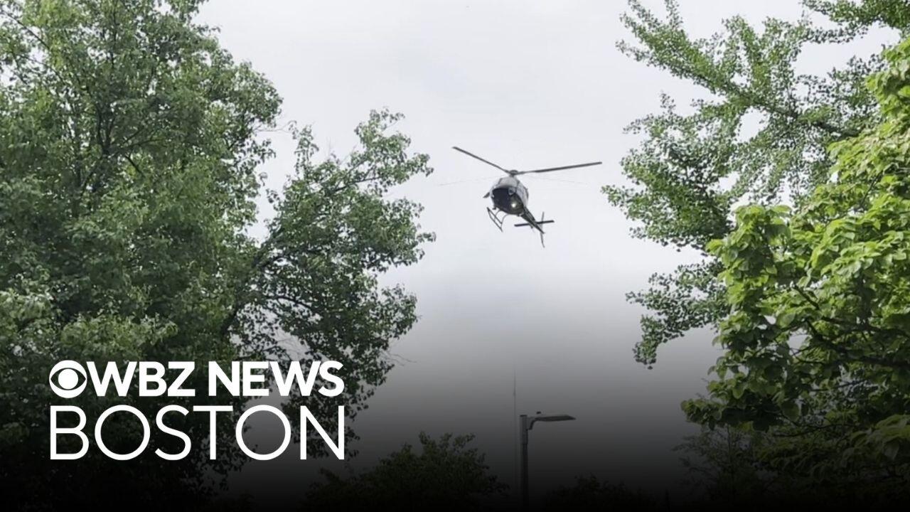 Why is there a low-flying helicopter over Boston?