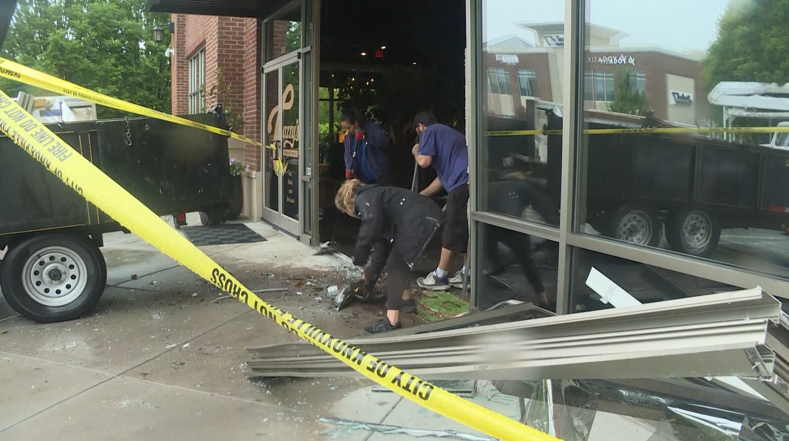Employee narrowly avoids injury after car crashes into Cazzy’s Corner ...