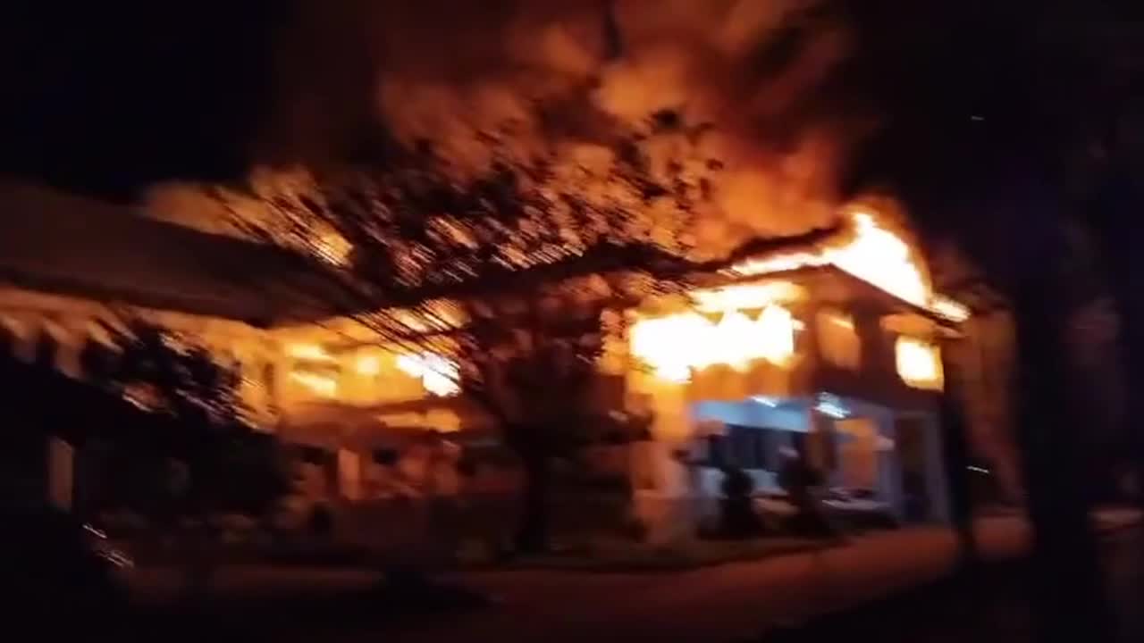 Fire rips through government building in Indonesia