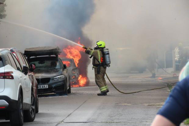 Pictures show devastating damage caused by house and car fire