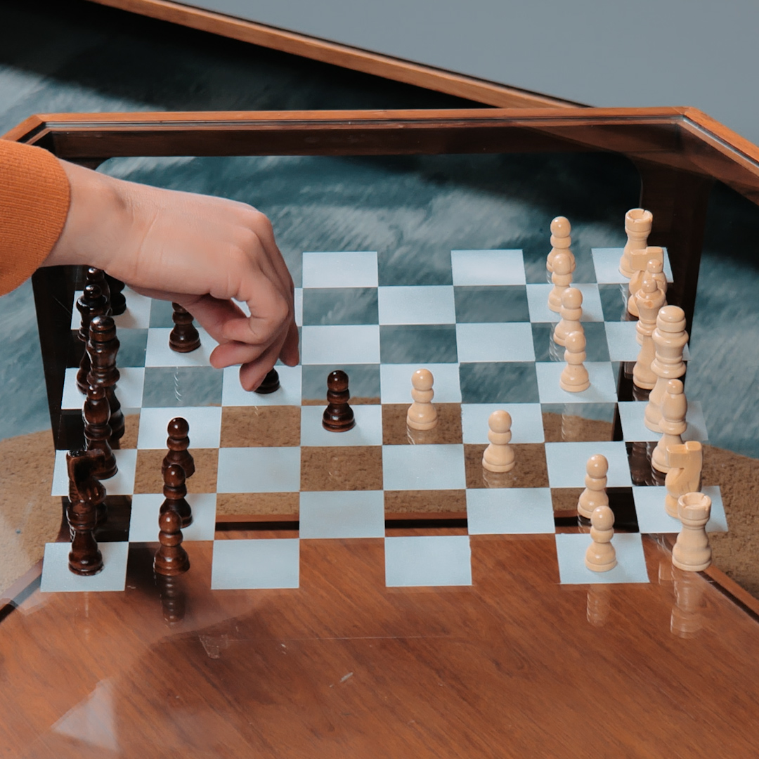 Een next-level schaakbord opstelling♟