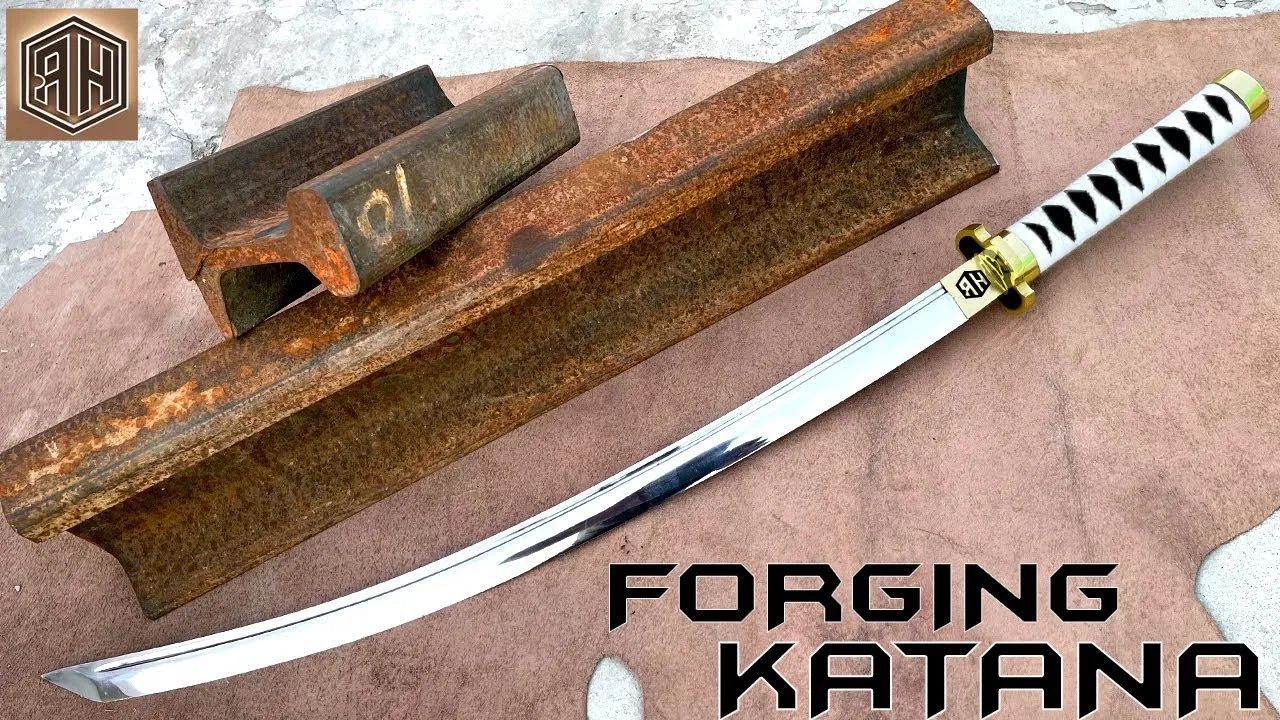 Rusted track transformed into katana