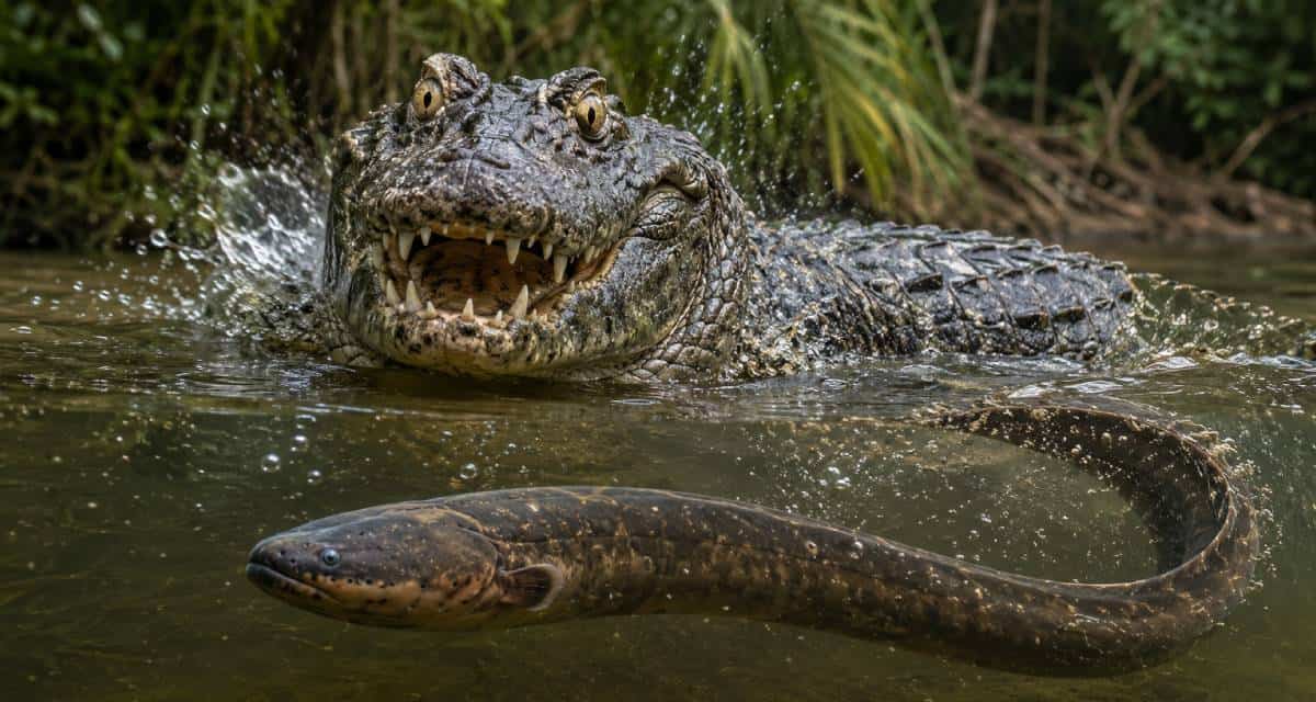 Crocodile bites an electric eel and quickly finds out why that was a ...