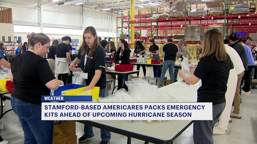Volunteers at Americares pack emergency kits ahead of hurricane season
