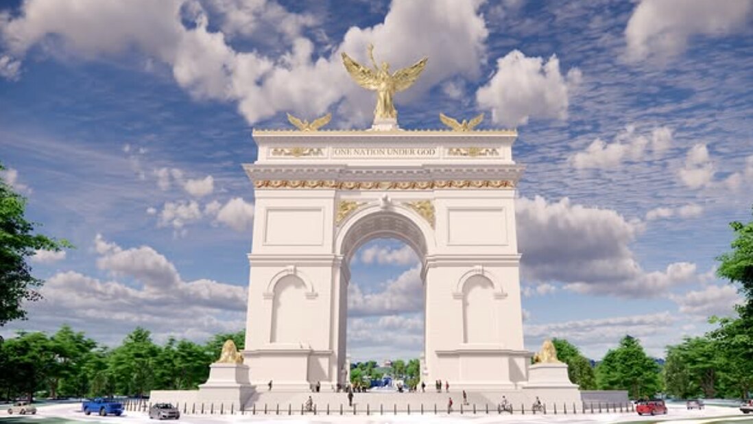 Controversial 76-metre-tall 'Arc de Trump' design one step closer to ...