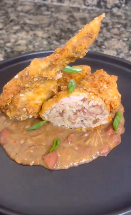 Stuffed chicken wings with red beans & rice hearty homemade recipe
