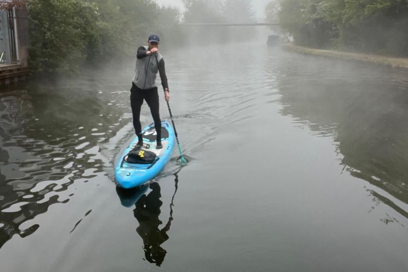 Meet man, 37, paddleboarding 107 miles to Birmingham for tragic reason