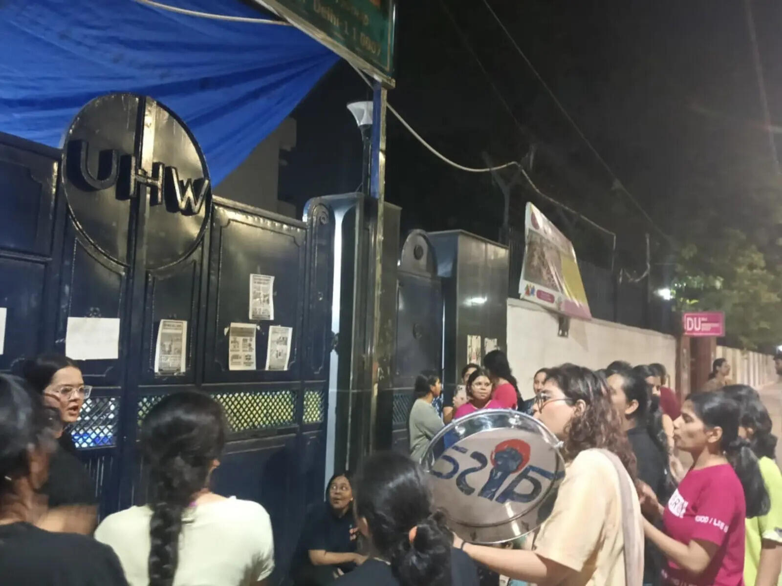 Delhi University women’s hostel residents hold sit-in protest over ...