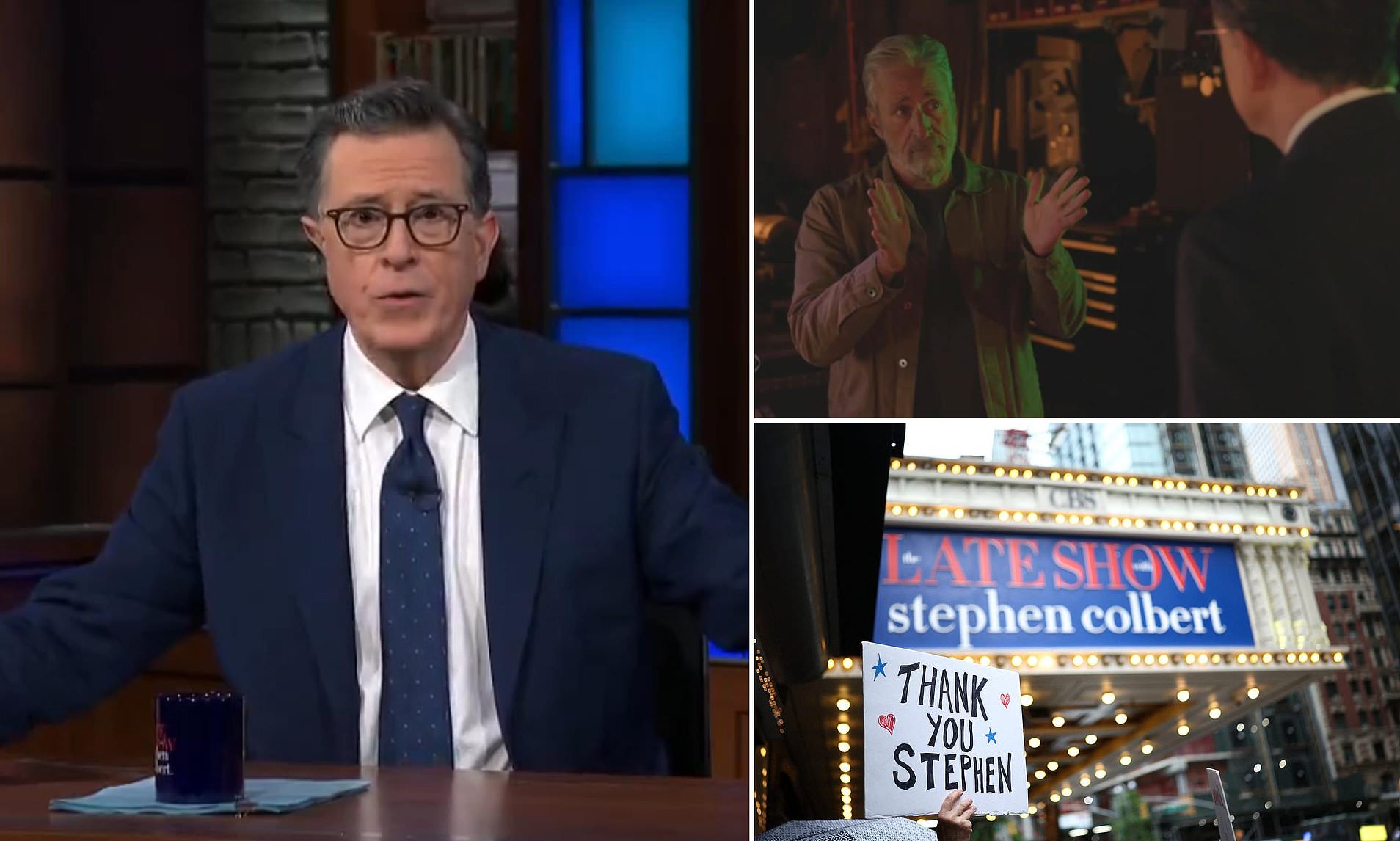 Trump celebrates Stephen Colbert's final show with brutal 'no talent' swipe