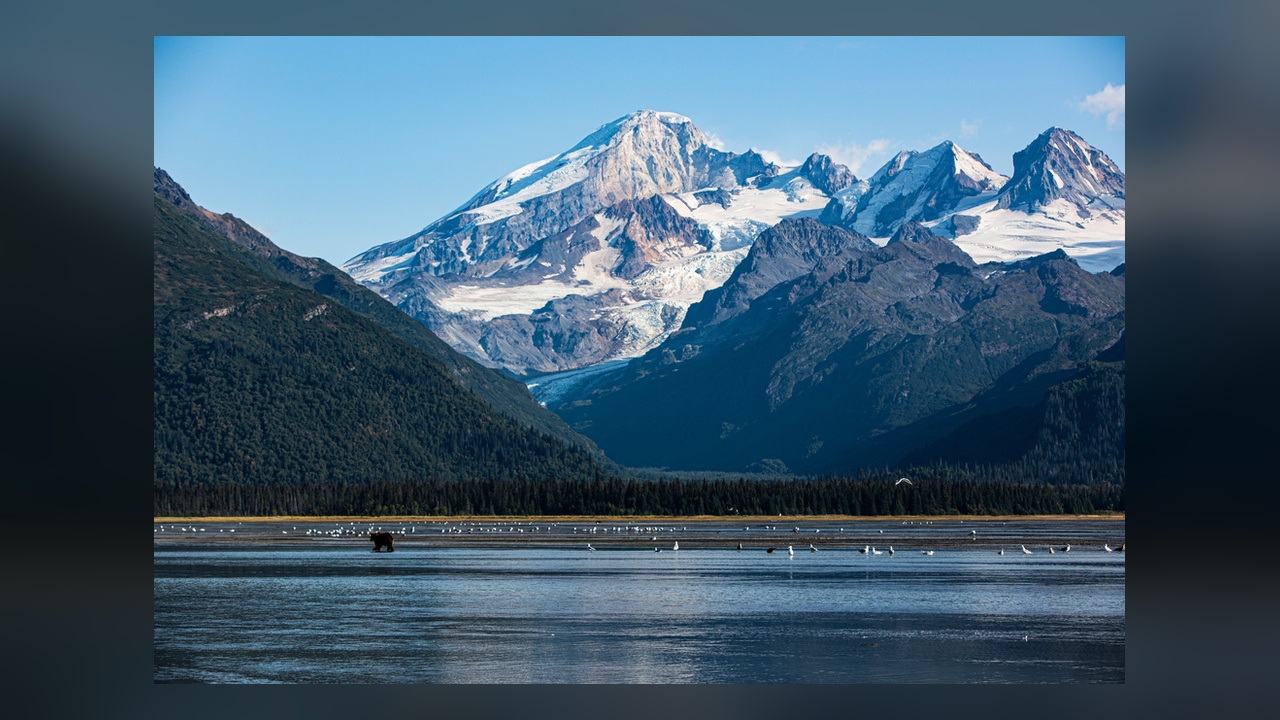 This Alaska park has two active volcanoes, beach brown bears, and zero fees