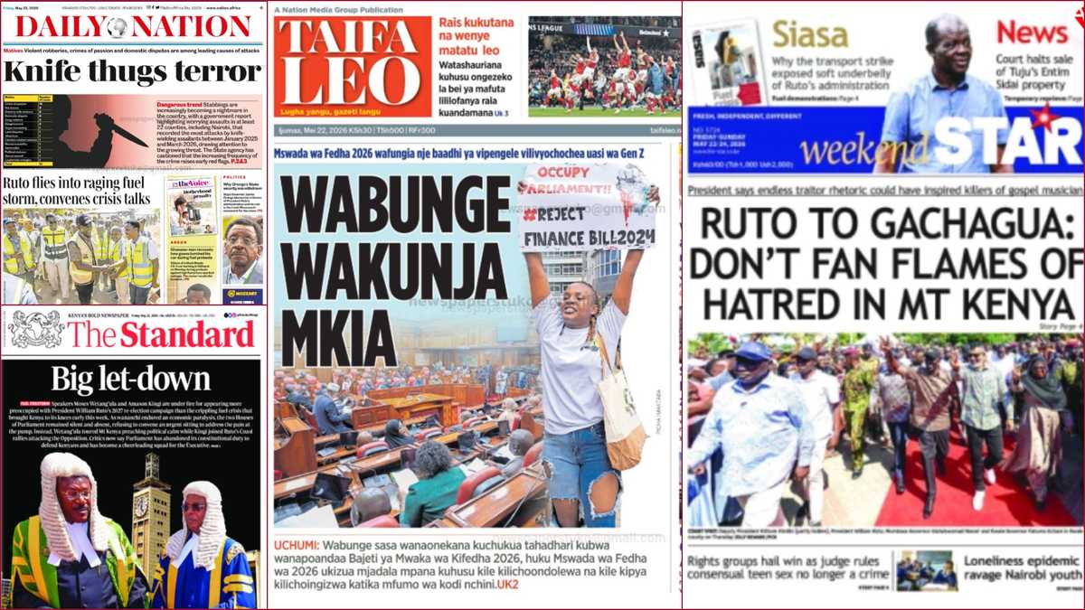 Kenyan newspapers, May 22: William Ruto to meet transport sector ...