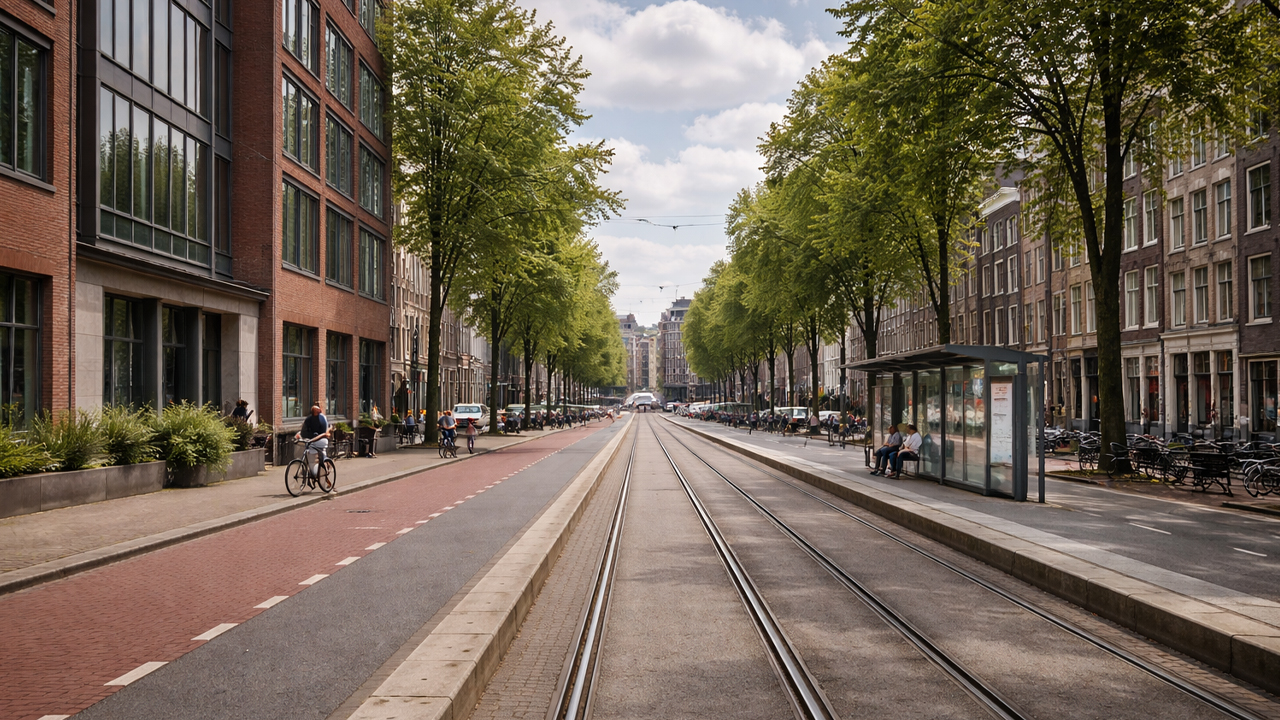 A calm bike ride through Amsterdam’s local city streets