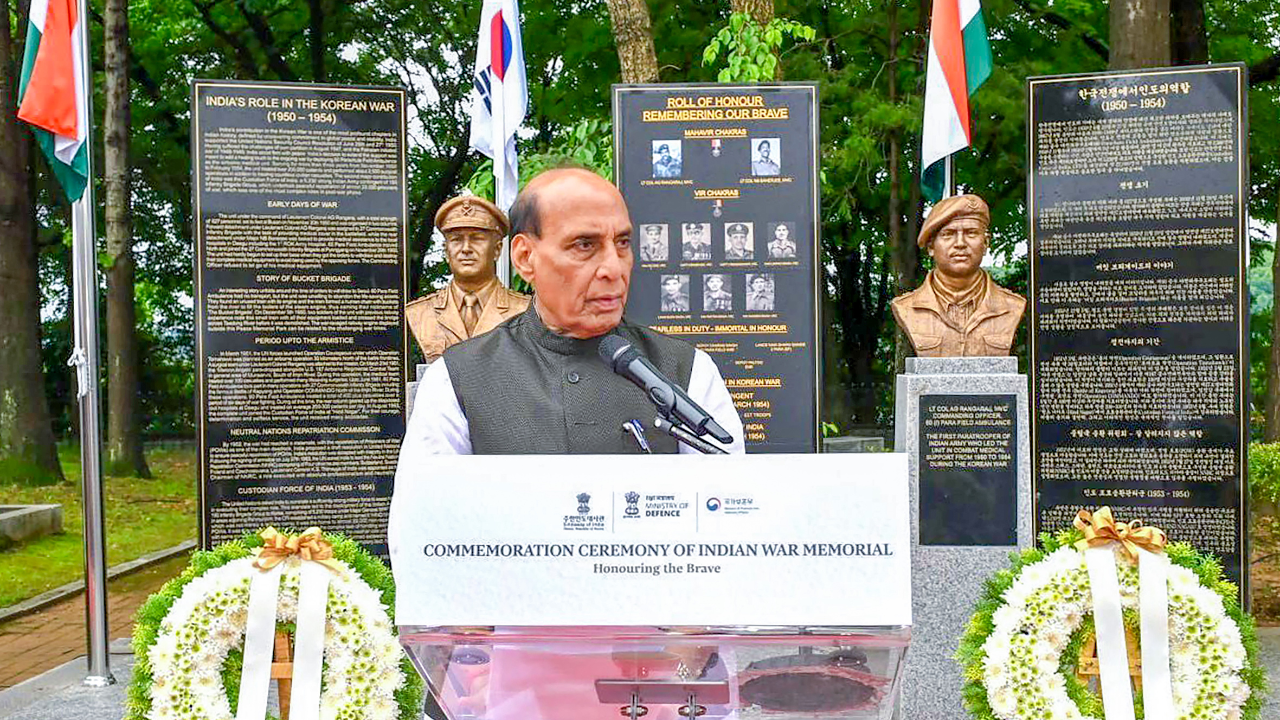 Rajnath inaugurates Indian War Memorial in Seoul, calls it a fitting ...
