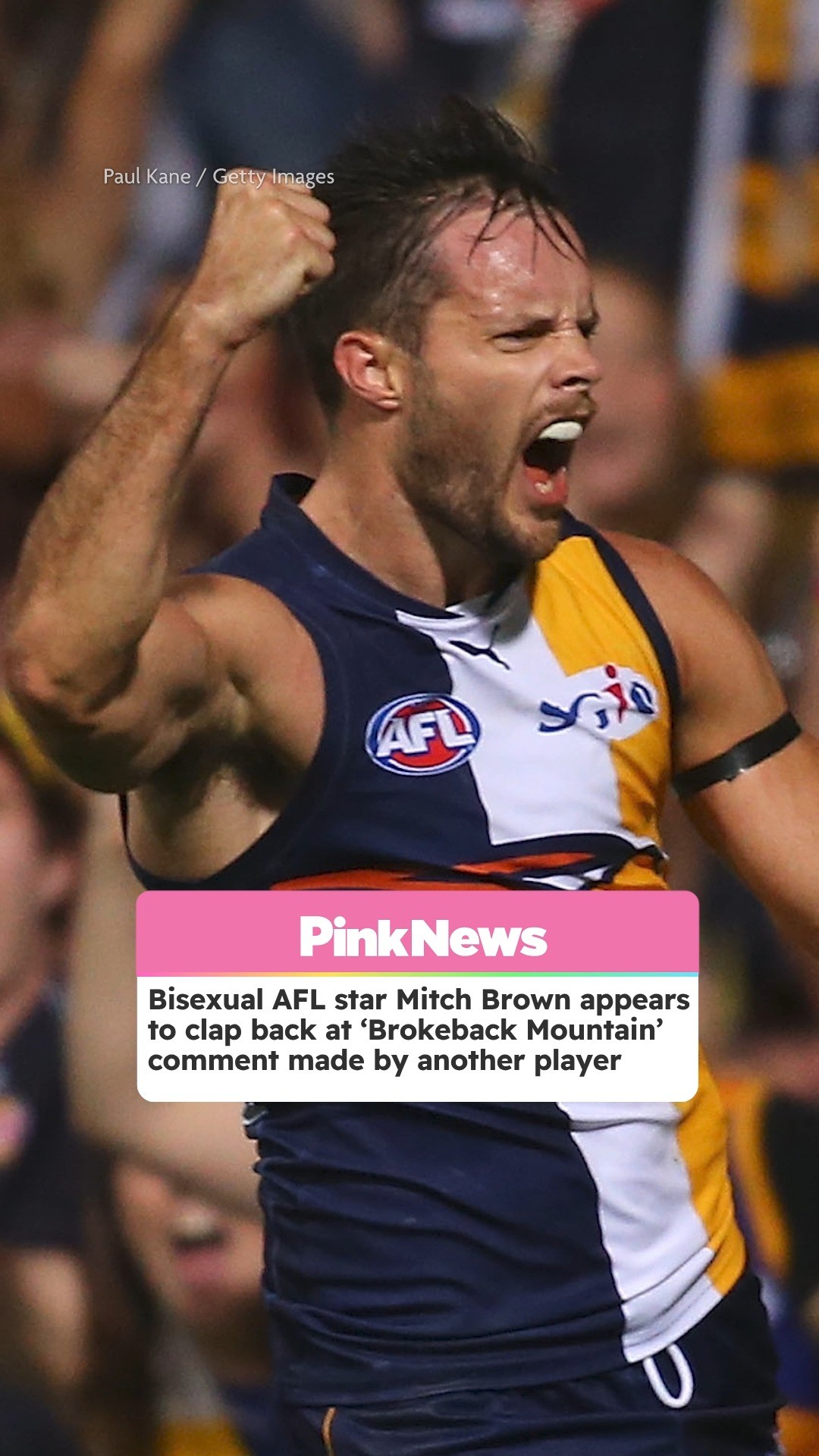 Bisexual AFL star Mitch Brown claps back at 'Brokeback Mountain' joke ...