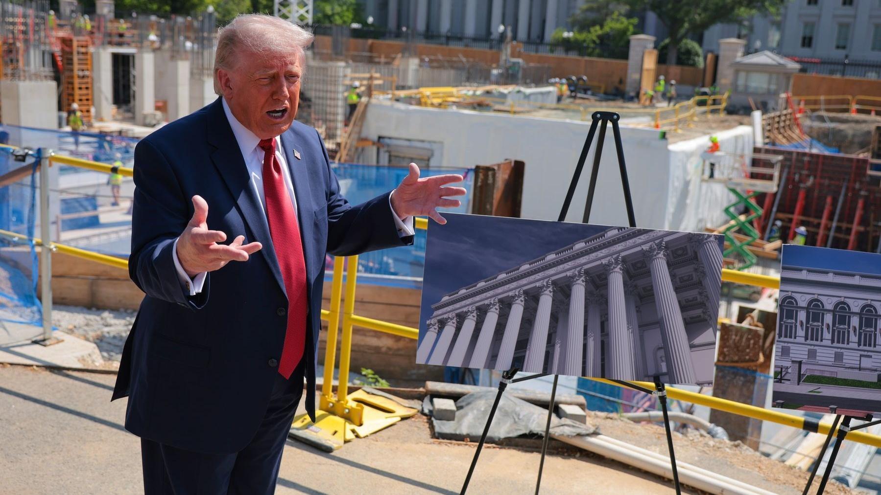 Trump unveils plan for a "drone empire" above new White House ballroom