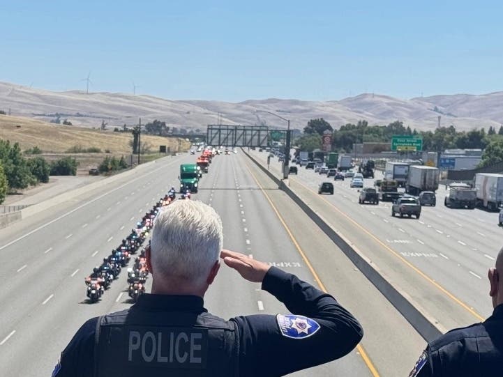 First responders escort 9/11 beams to Alameda County Fairgrounds