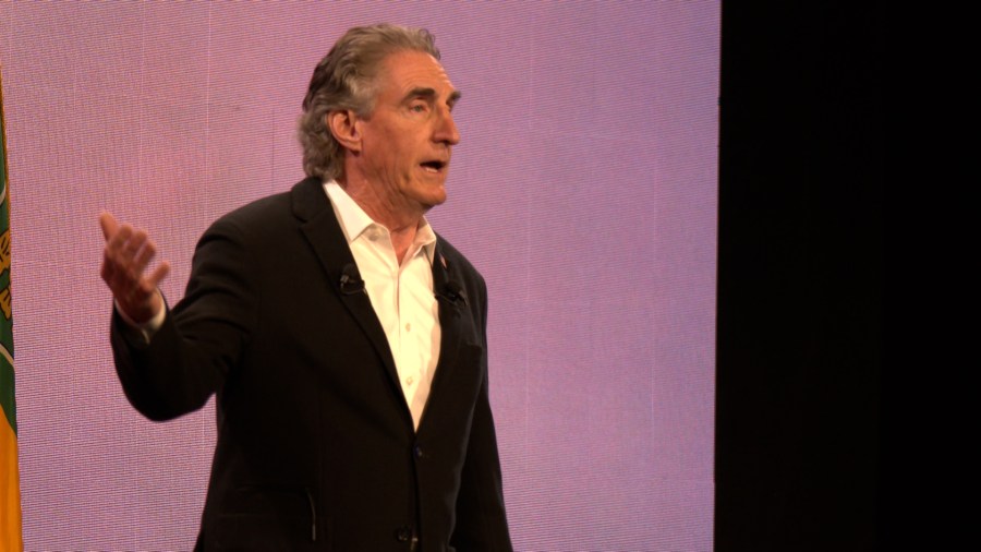 Former Gov. Doug Burgum lays out recent energy projects in a return ...