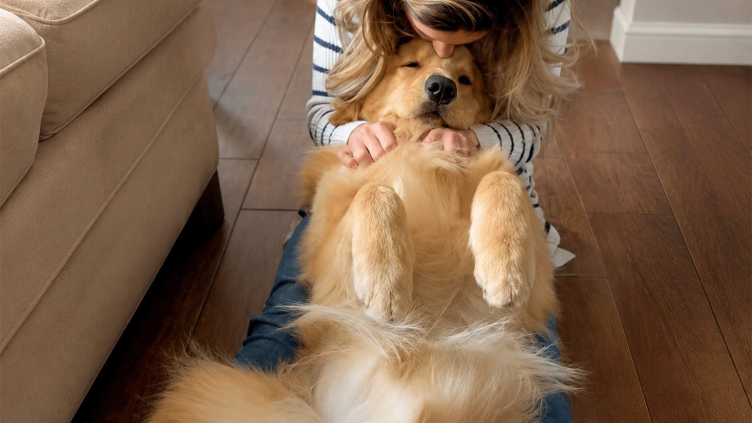 Tucker knows how to get belly rubs