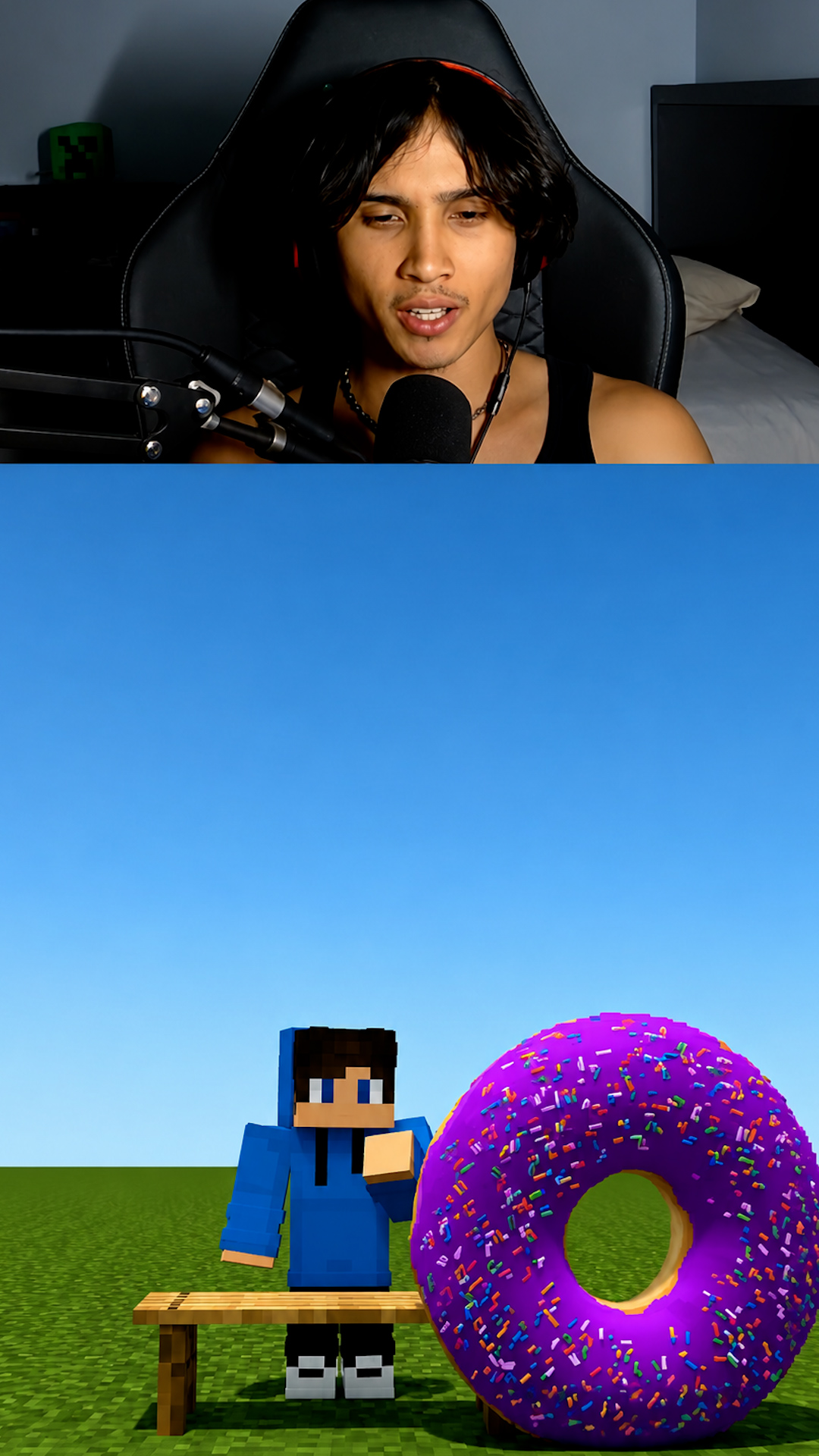 Minecraft animation featuring scaling object weights