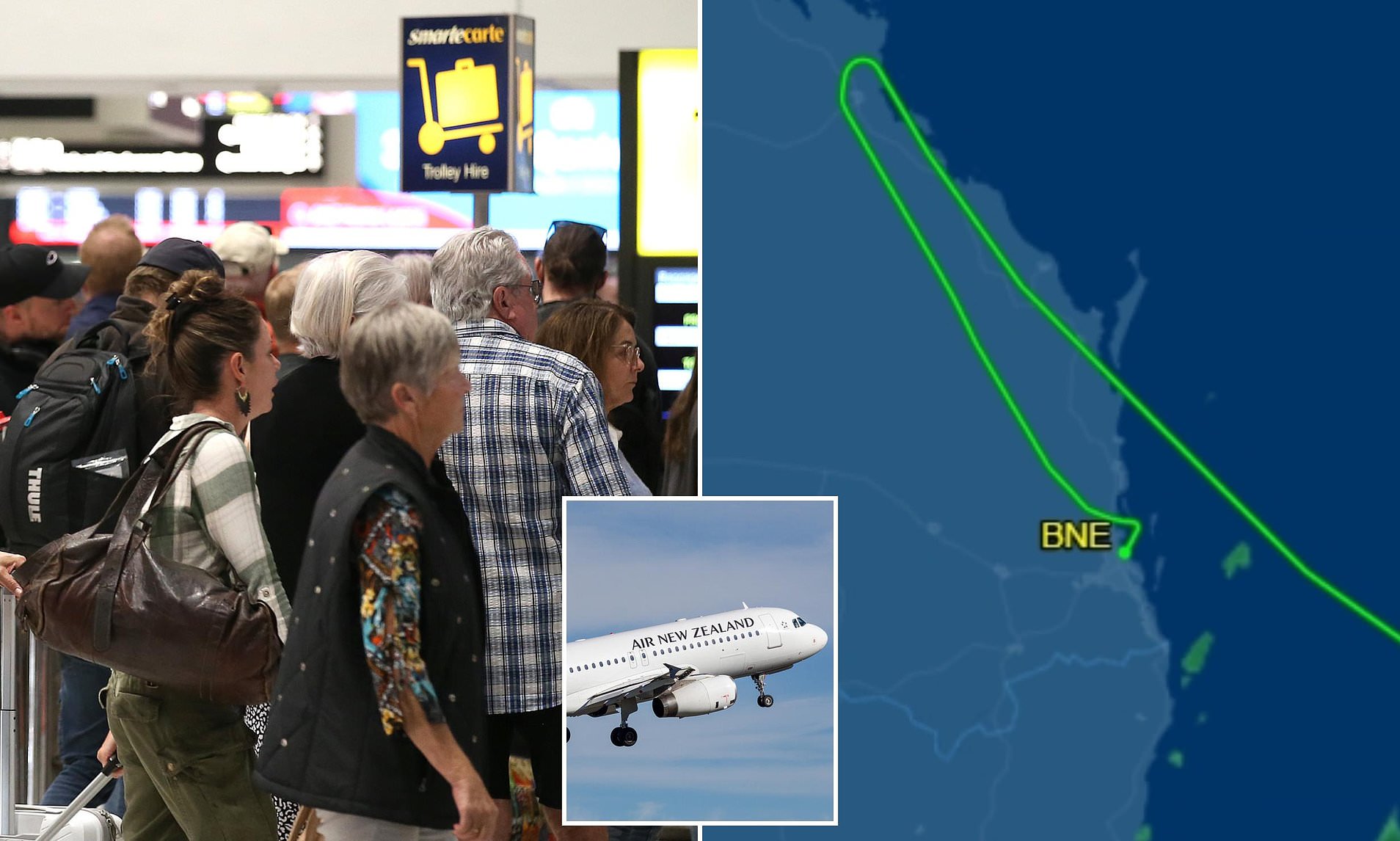 Packed plane forced to make a sharp U-turn after passenger suffered mid ...