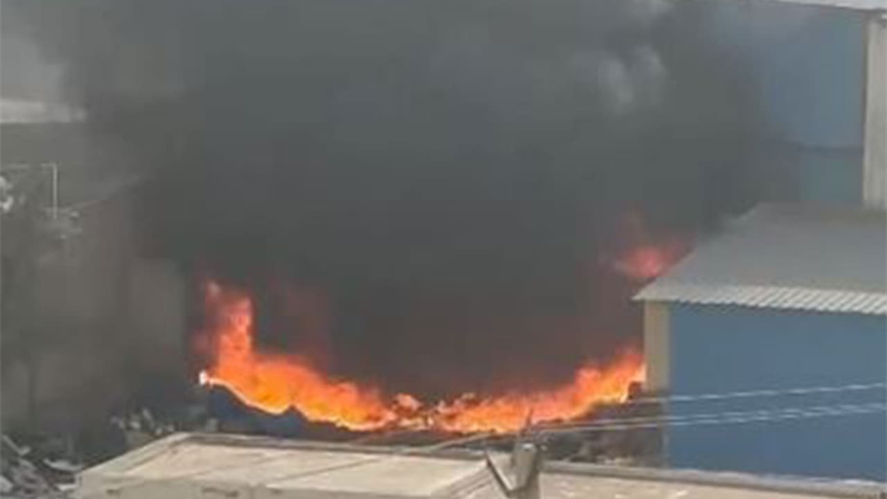 Gurugram: Massive fire breaks out at plastic waste plant near Dwarka Exp