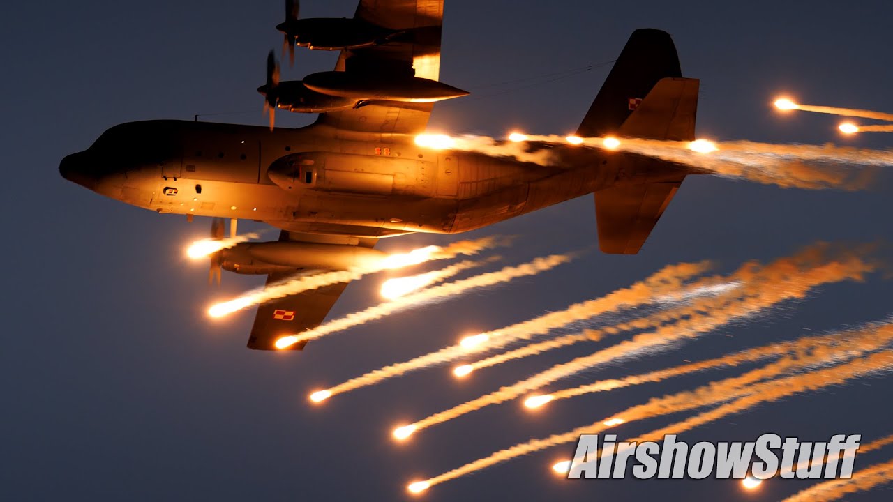 Watch this 70 ton aircraft ignite the sky with fire